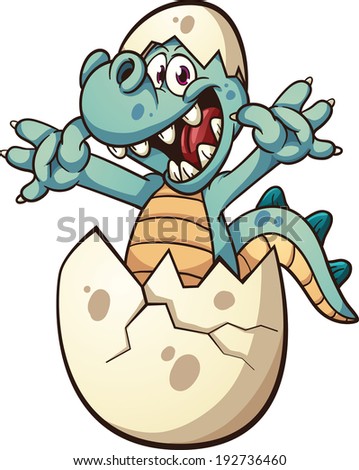 Baby Dinosaur Hatching Vector Clip Art Stock Vector (Royalty Free ...