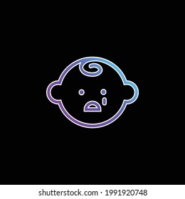 Baby Face Crying Blue Gradient Vector Stock Vector (Royalty Free ...