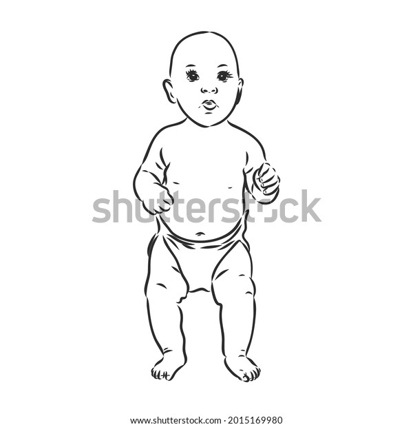 Baby Figure Front Side Back View Stock Vector (Royalty Free) 2015169980 ...