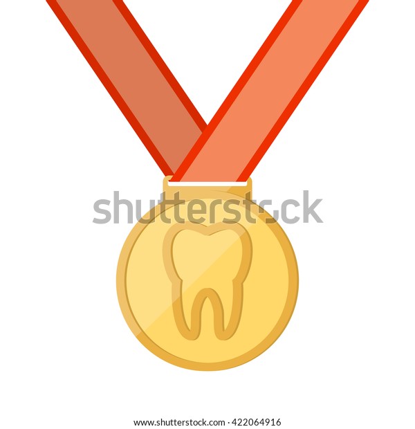 Baby First Tooth Medal Vector Illustration Stock Vector (Royalty Free ...