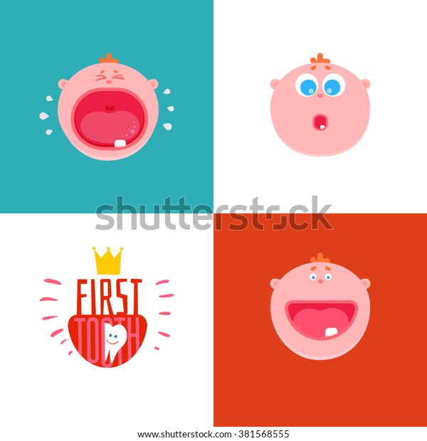 Baby First Tooth Vector Illustration Kids Stock Vector (Royalty Free ...