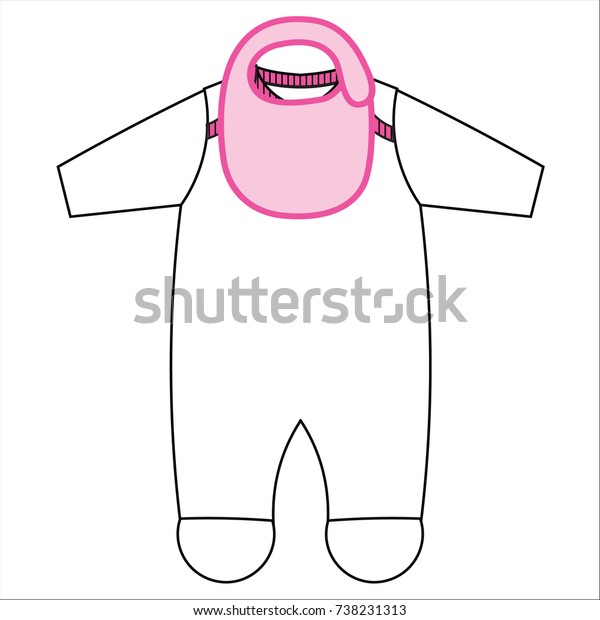 Baby Flat Sketch Template Isolated: vector de stock (libre de regalías ...