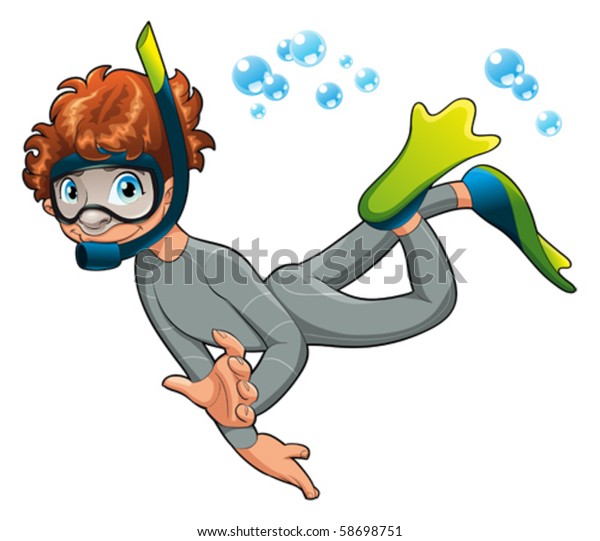 Baby Frogman Funny Cartoon Vector Character: vetor stock (livre de ...