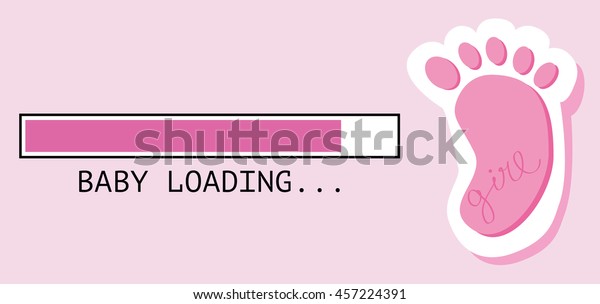 Baby Girl Loading: vector de stock (libre de regalías) 457224391 ...