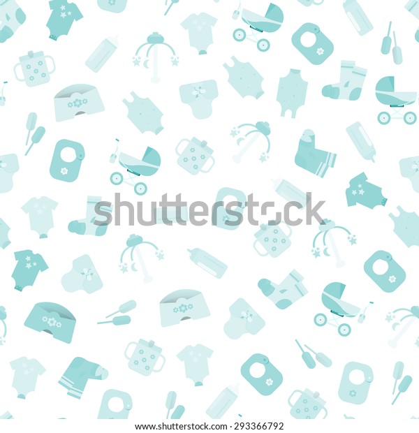 Baby Goods Pattern Baby Goods Icons Stock Vector (Royalty Free ...