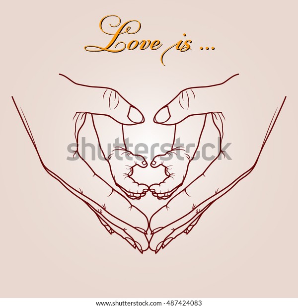 Baby Hands Hands Mom Hand Drawing 스톡 벡터(로열티 프리) 487424083 | Shutterstock