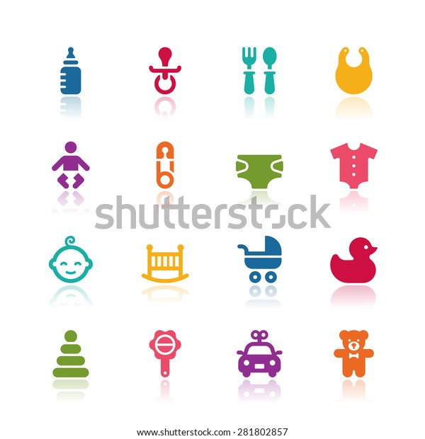Baby Icons Stock Vector (Royalty Free) 281802857 | Shutterstock
