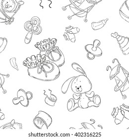 Baby Items Background Illustration Stock Vector (Royalty Free ...