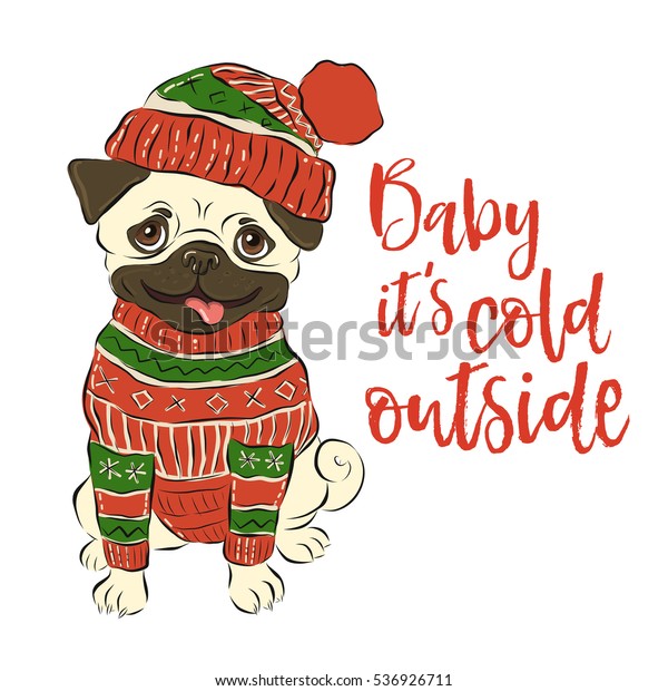 Baby Cold Outside Funny Illustration Cute Stock Vector (Royalty Free ...