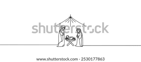 Nativity Scene Line Drawing | Free download on ClipArtMag