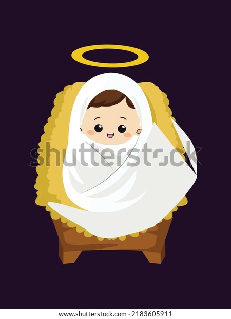 Baby Jesus Modern Vector Cartoon Illustration Stock Vector (Royalty ...