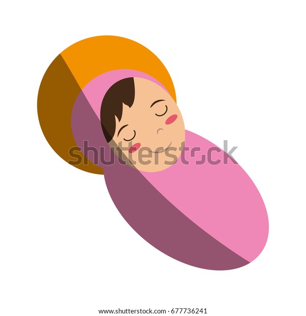 Baby Jesus Sleeping Icon Image Stock Vector (Royalty Free) 677736241 ...
