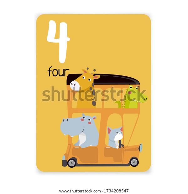 Baby Learning Cards Animals Educational Children Stock Vector (Royalty ...