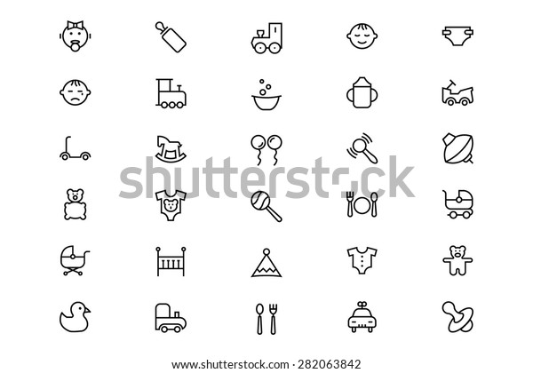 Baby Line Vector Icons 2 Stock Vector (Royalty Free) 282063842 ...
