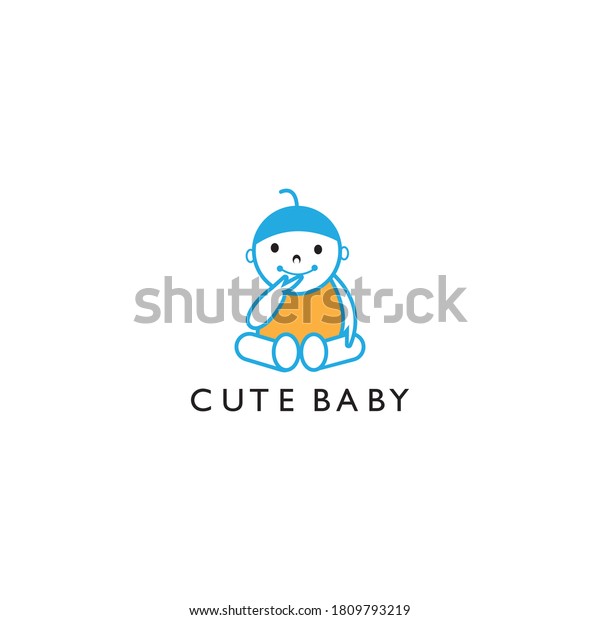 Baby Logo Simple Icon Outline Illustration Stock Vector (Royalty Free ...