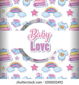 Baby Love Pattern Background Stock Vector (Royalty Free) 1050032492 ...