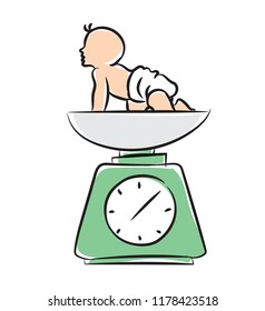 Baby Measuring Weight Stock Vector (Royalty Free) 1178423518 | Shutterstock