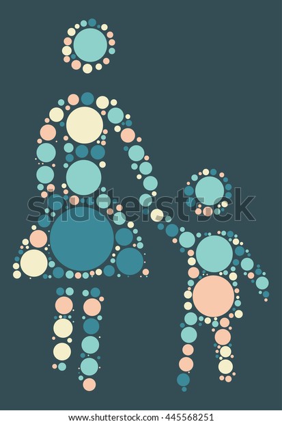 Baby Mother Shape Vector Design By Stock Vector (Royalty Free ...