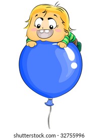 Baby On Balloon Vector Stock Vector (Royalty Free) 32755996 | Shutterstock