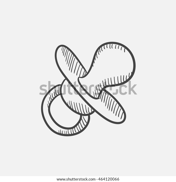 Baby Pacifier Sketch Icon Web Mobile Stock Vector (Royalty Free ...