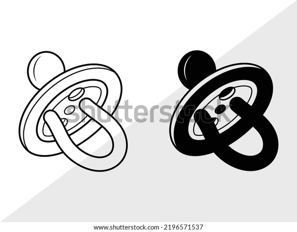 Baby Pacifier Svg Printable Vector Illustration Stock Vector (Royalty ...