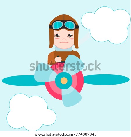 Baby Pilot Aviator Hat Goggles Airplane 库存矢量图（免版税） 774889345 - Shutterstock