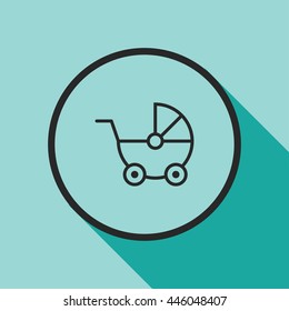 Baby Pram Line Icon Stock Vector (Royalty Free) 446048407 | Shutterstock
