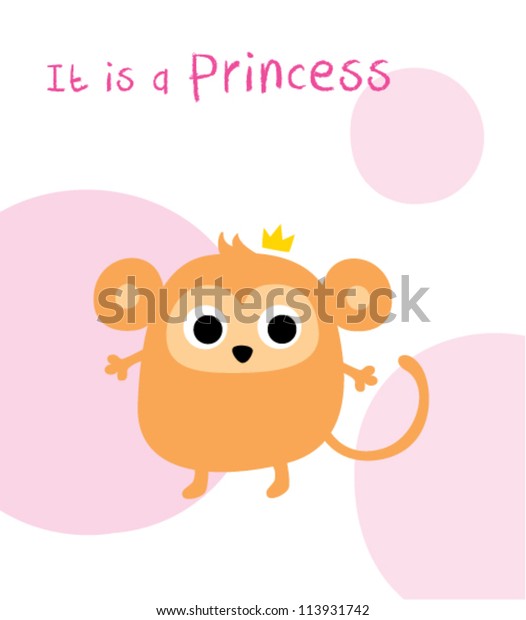 Baby Princess Monkey Stock Vector (Royalty Free) 113931742 | Shutterstock