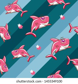 Baby Shark Vector Pattern Graphic Design: เวกเตอร์สต็อก (ปลอดค่า ...