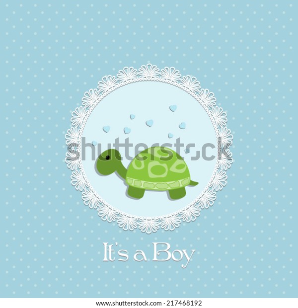 Baby Shower Card Baby Boy Turtle Stock Vector (Royalty Free) 217468192 ...