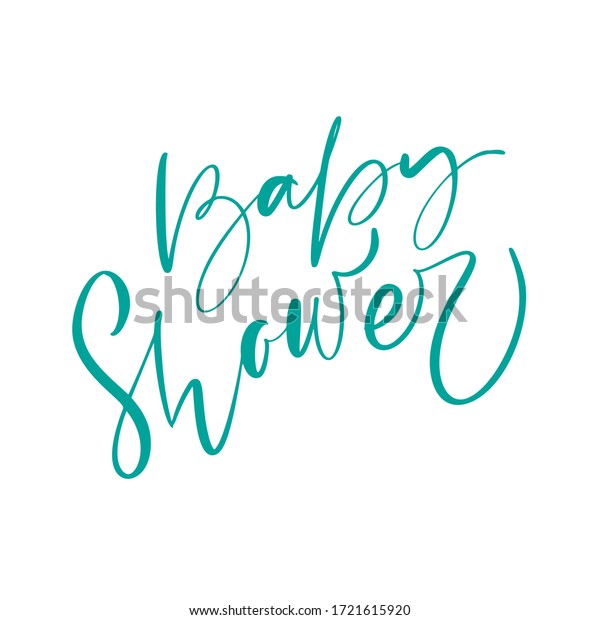 Baby Shower Text Calligraphy Vector Lettering Stock Vector (Royalty ...