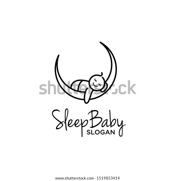 Baby Sleep Logo Design Template Stock Vector (Royalty Free) 1519853414 ...