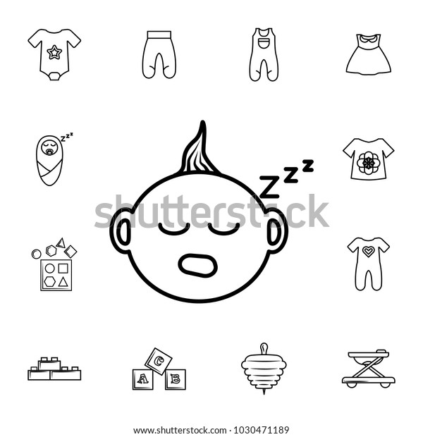 Baby Sleeping Icon Set Baby Element Stock Vector (Royalty Free ...