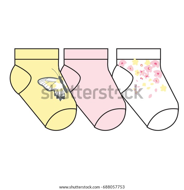 Baby Socks Design Set Socks Pattern Stock Vector (Royalty Free ...