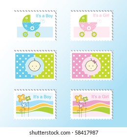 Baby Stamps Stock Vector (Royalty Free) 58417987 | Shutterstock