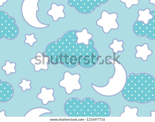 Baby Star Cloud Seamless Background Stock Vector (Royalty Free ...