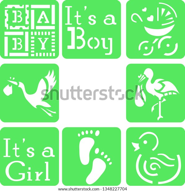 Baby Stencil Art Stock Vector (Royalty Free) 1348227704 | Shutterstock