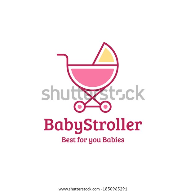 Baby Stroller Logo Vector Emblem Baby Stock Vector (Royalty Free ...