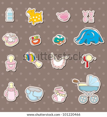 Baby Stuff Stickers Stock Vector (Royalty Free) 101220466 - Shutterstock