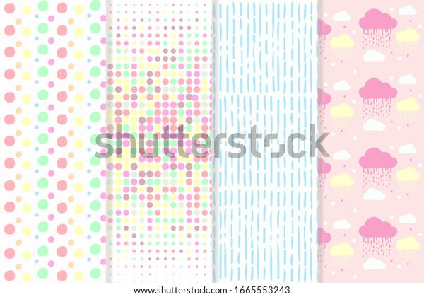 Baby Theme Pattern Pastel Colour Vector Stock Vector (Royalty Free ...