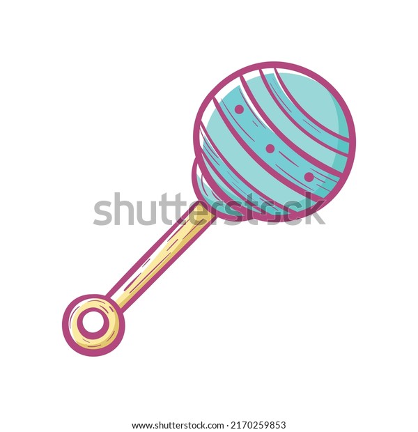 Baby Toy Rattle Vector Isolated Doodle Stock Vector (Royalty Free ...