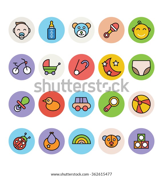 Baby Vector Icons 1 Stock Vector (Royalty Free) 362615477 | Shutterstock