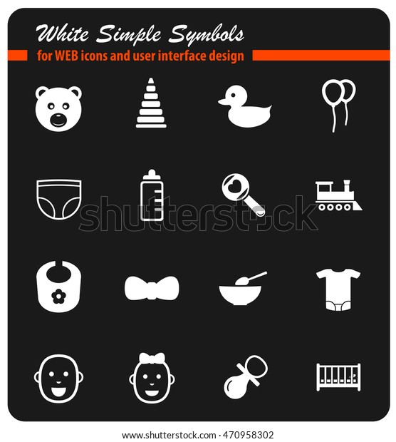 Baby Web Icons User Interface Design Stock Vector (Royalty Free ...