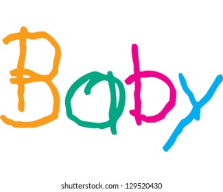 Baby Word Stock Vector (Royalty Free) 129520430 | Shutterstock