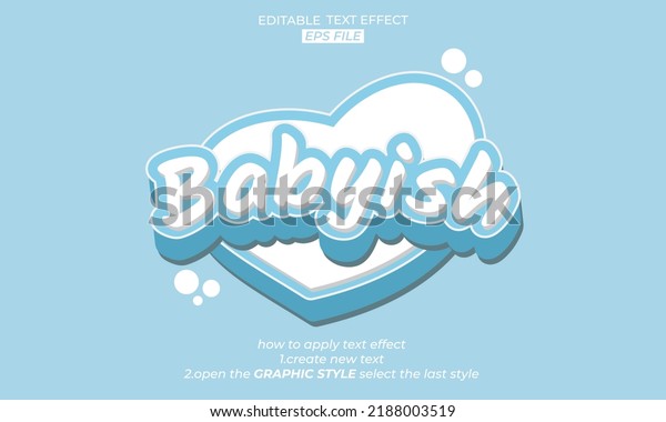 efecto de texto para babyish para: vector de stock (libre de regalías ...