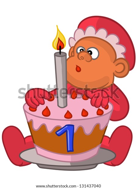 Babys First Birthday Cartoonvector Isolated On Stock Vector (Royalty ...