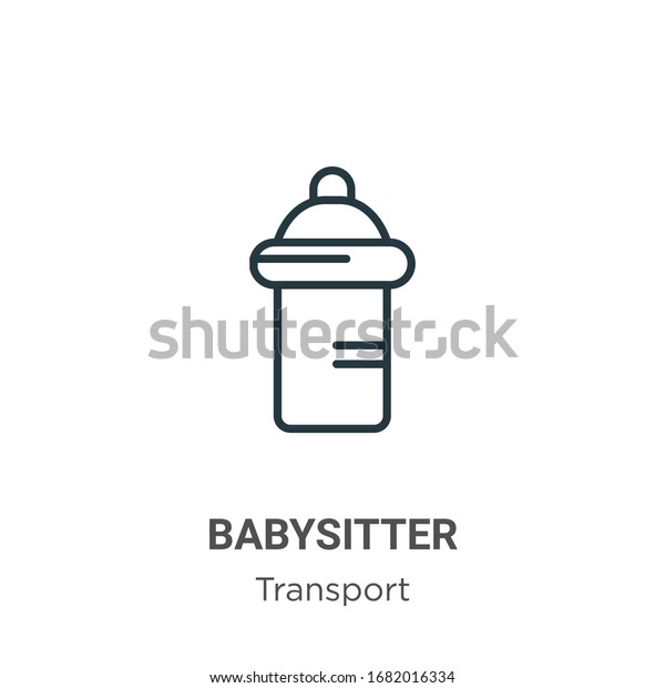 Babysitter Outline Vector Icon Thin Line Stock Vector (Royalty Free ...
