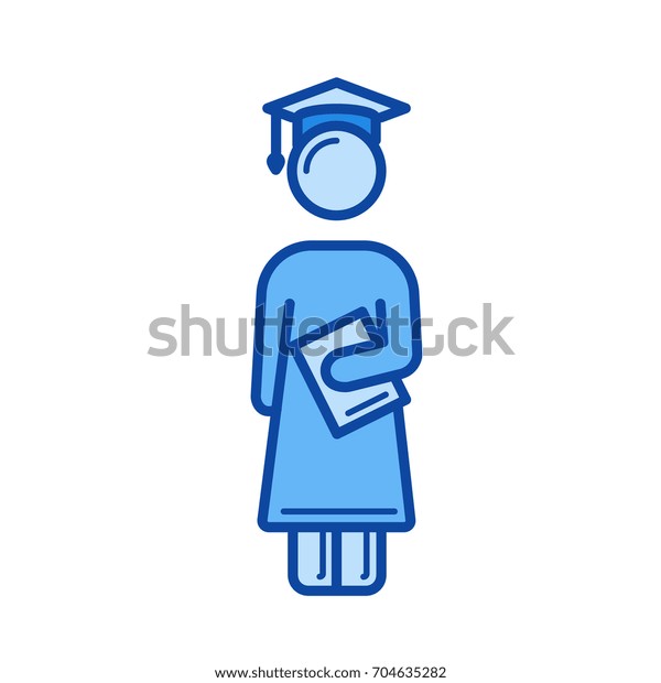 Bachelor Degree Vector Line Icon Isolated Stock Vector (Royalty Free ...