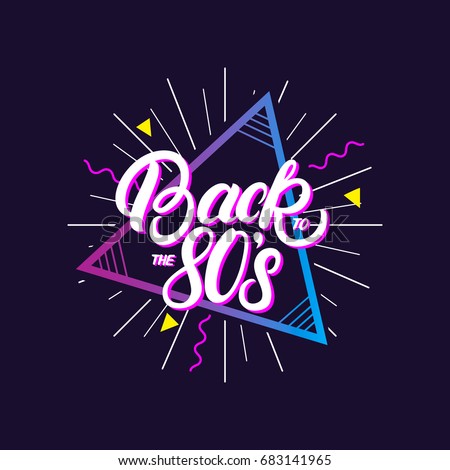 Back 80 S Hand Written Lettering Poster Stock-Vektorgrafik (Lizenzfrei ...