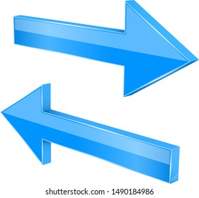Back Next Arrows 3d Shiny Blue Stock Vector (Royalty Free) 1490184986 ...